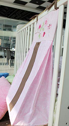 CribMATE Nursery Diaper Stacker for Baby Girl Pink Floral Ladybug Butterfly Diaper Stacker