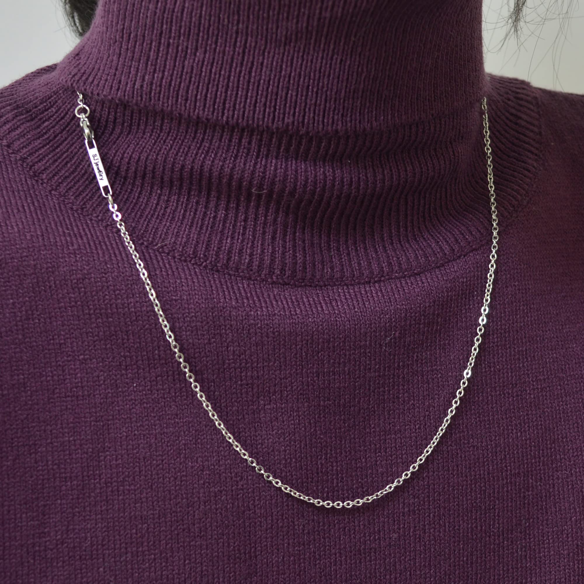 2MM Stainless steel chain necklace, Thin cable chain necklace for women men, Silver chains for necklace alone or pendant addition, 16-30 inch Available (27 inch)