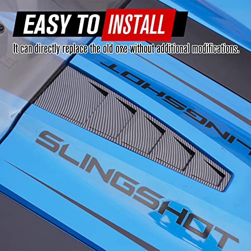 A & UTV PRO Center Hood Vent Accent for 2017-2023 Polaris Slingshot SLR S GT R, Carbon Fiber Style Turbo Hood Panel Trim Exterior Accessories, Replace OEM # 5452300, 1PC