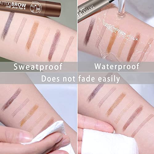 4 Point Eyebrow Pencil Dark Brown Waterproof Tint Makeup Pen Creates Natural Looking Brows and Stays on 24H