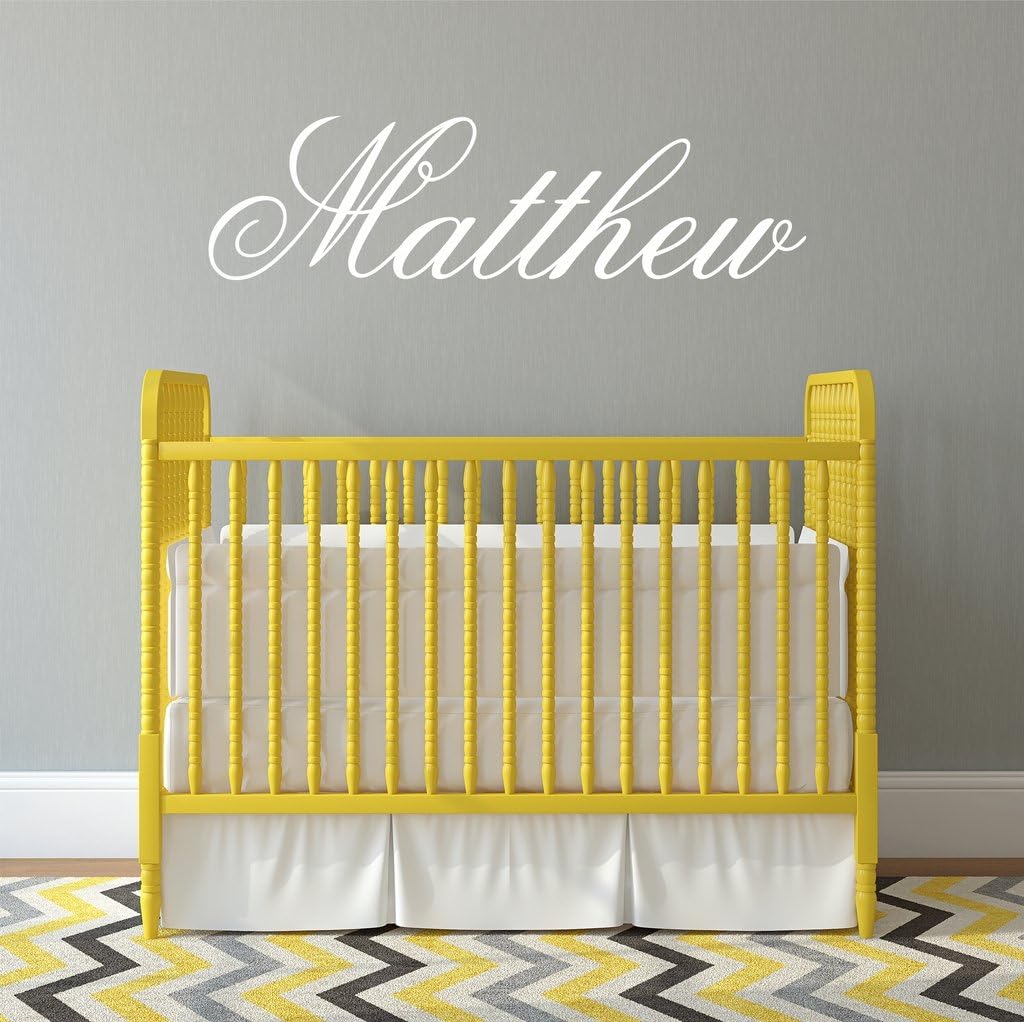 Boys Nursery Personalized Custom Name Vinyl Wall Art Decal Sticker 28" W, Boy Name Decal, Boys Name, Nursery Name, Boys Name Decor Wall Decals, Boy's Bedroom Decor, Plus Free 12" Hello Door Decal