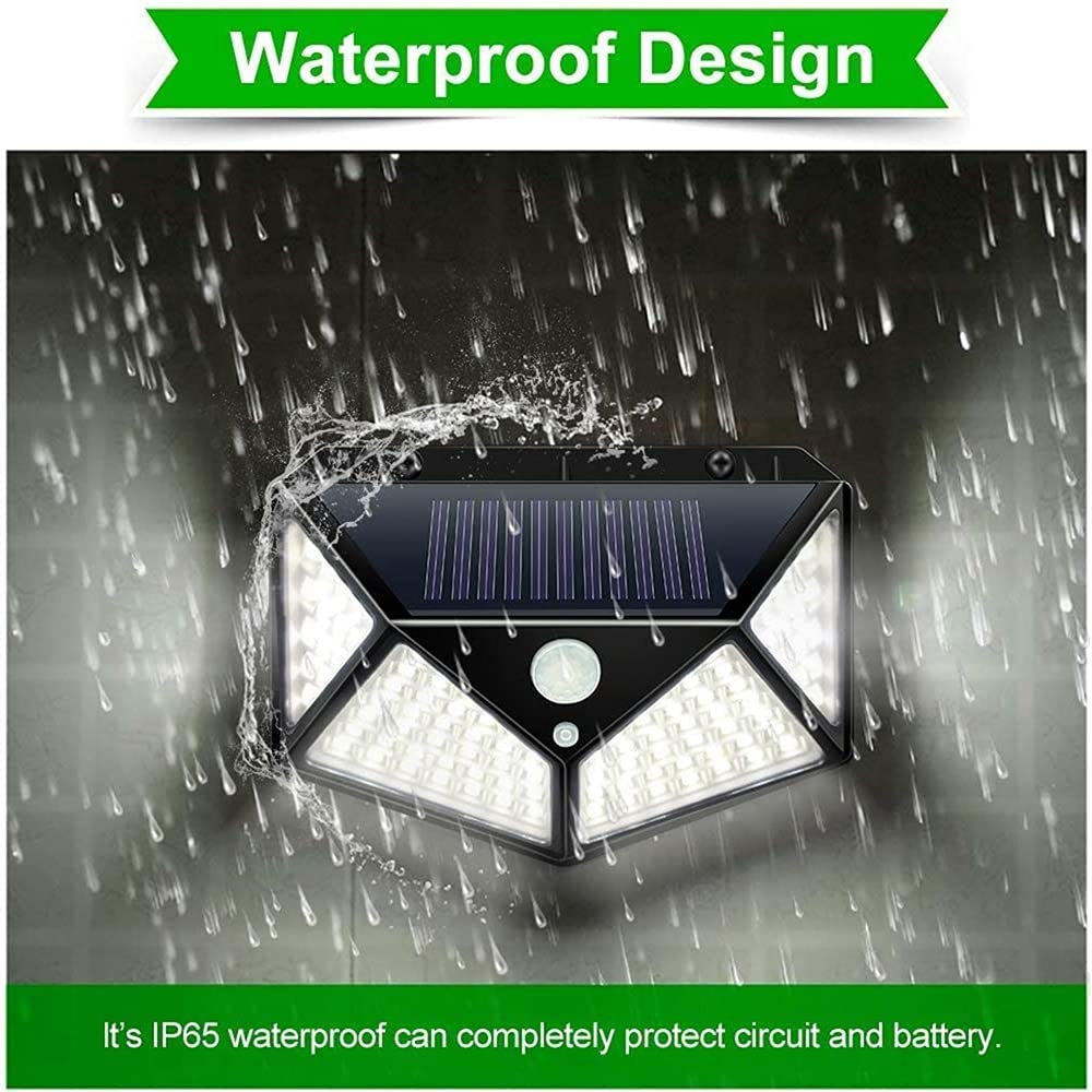 KLFJFD Solar Lights Outdoor,100LED Solar Light Outdoor Solar Lamp,Powered Waterproof Motion Sensor Street Light for Home Garden Decoration
