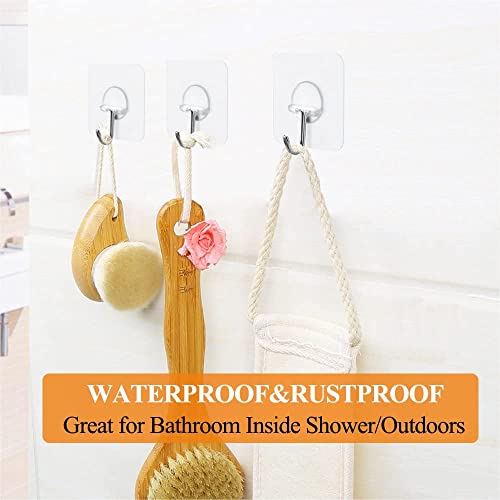 FOTYRIG Adhesive Hooks Sticky Hooks for Hanging Heavy Duty Wall Hangers Without Nails 15lb(Max) 180 Degree Rotating Seamless Stick on Wall Hooks Bathroom Kitchen Office Outdoors-10 Packs