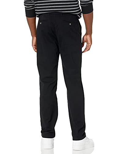 Amazon Essentials Men's Straight-Fit Casual Stretch Khaki Pant, Black, 34W x 32L