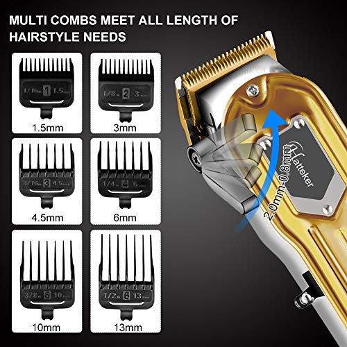 Hatteker Mens Hair Clippers Professional Cordless Hair Beard Trimmer Haircut Grooming Kit Rechargeable