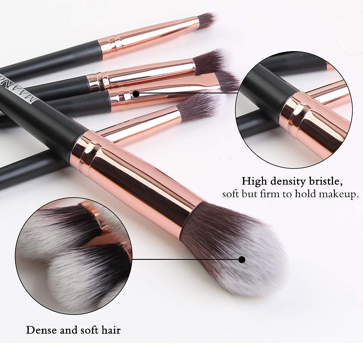 Makeup Brushes Set, 20 Pcs Professional Travel Make Up Brushes, Foundation Eyeshadow Blush Brush, Kabuki Blending Concealers Face Powder Eye Makeup Brush Sets(Black Gold)