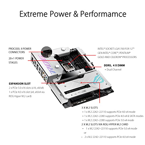 ASUS ROG Maximus Z690 Formula(WiFi 6E)LGA1700(Intel 12th Gen)ATX Water cooling gaming motherboard(PCIe 5.0,DDR5,20+1 power stages,LiveDash 2”OLED,5xM.2,2xThunderbolt 4,PCIe 5.0 Hyper M.2 Card bundled)