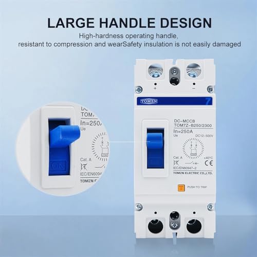 2P DC B Curve 500V DC Solar Molded Case Circuit Breaker MCCB Overload Protection Switch Protector for Solar Photovoltaic PV (Size : 150A)