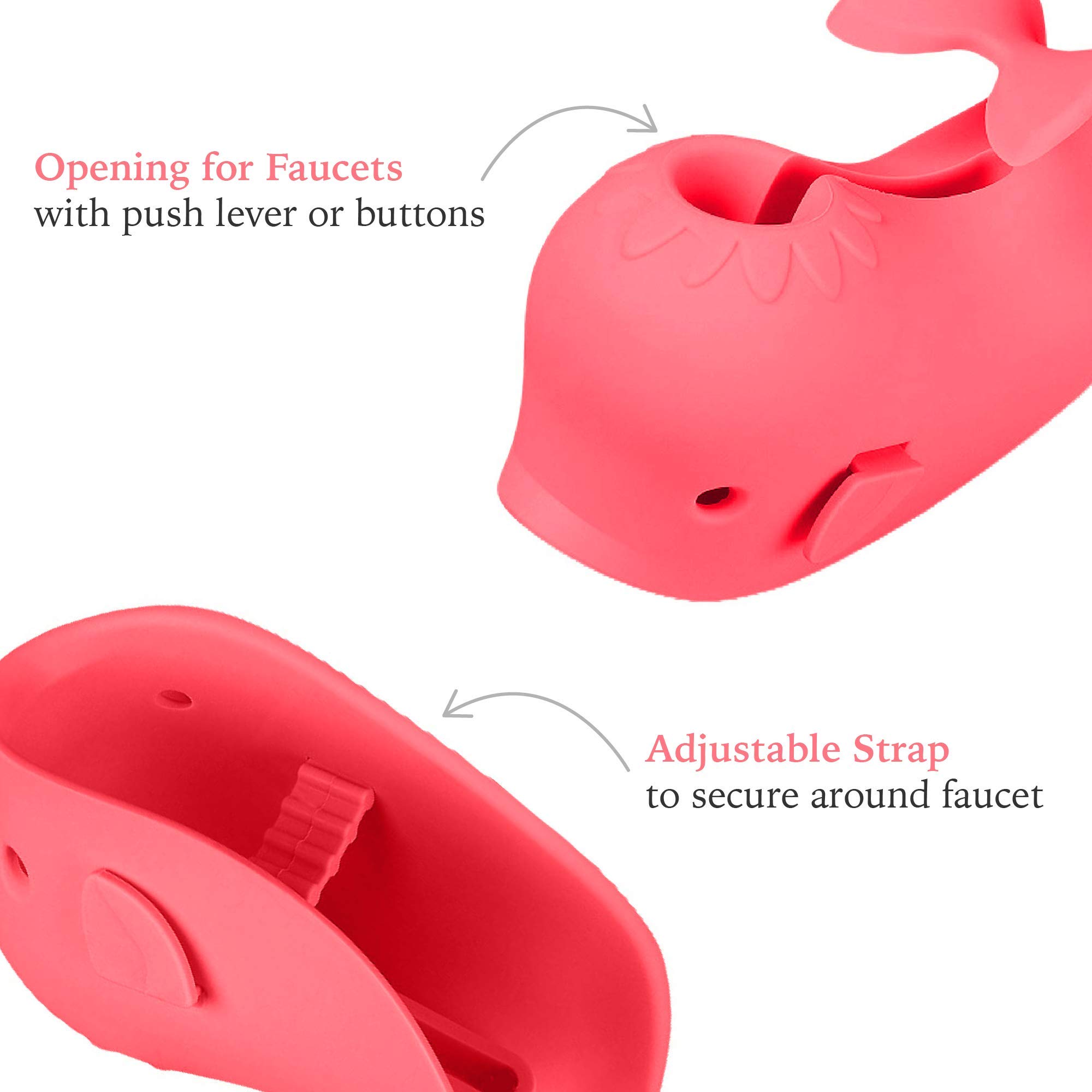 Aurelie Silicone Whale Tub Faucet Cover for Kids, Protective Baby Safety Products for the Bathtub Spout, Melon