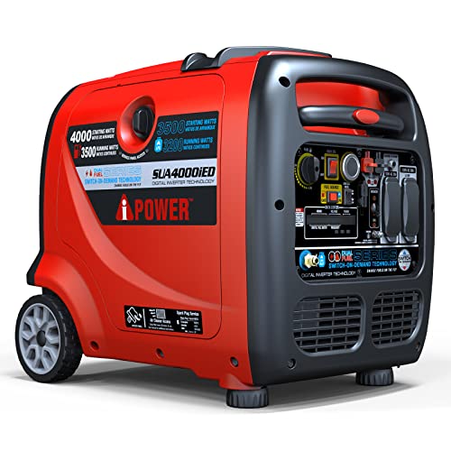 A-iPower SUA4000iED 4000 Watt Portable Inverter Generator Gas & Propane Powered, Small with Electric Start RV Ready for Camping, Tailgate, or Home emergency