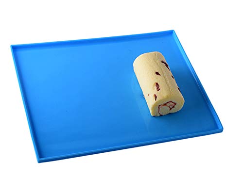 ASIBT Silicone Cake Roll Maker ,Silicone Baking Mat,Multipurpose Silicone Nonstick Pastry Mat , Swiss Roll Cake Mat Flexible Baking Tray Mold Baking-2pack(10''12'', Blue)