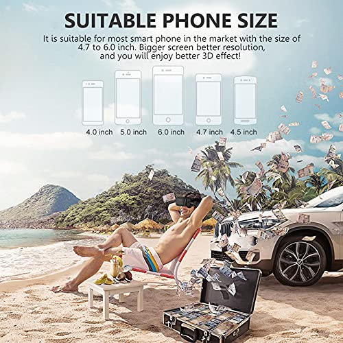 360° VR Headset with Remote Controller Compatible with iPhone and Android Phones,Adjustable 3D VR Glasses Goggles,Virtual Reality Headsets Goggles for Kids and Adults