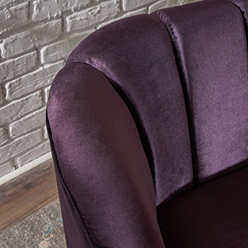 Christopher Knight Home Amaia Modern Velvet Sofa, Blackberry / Walnut
