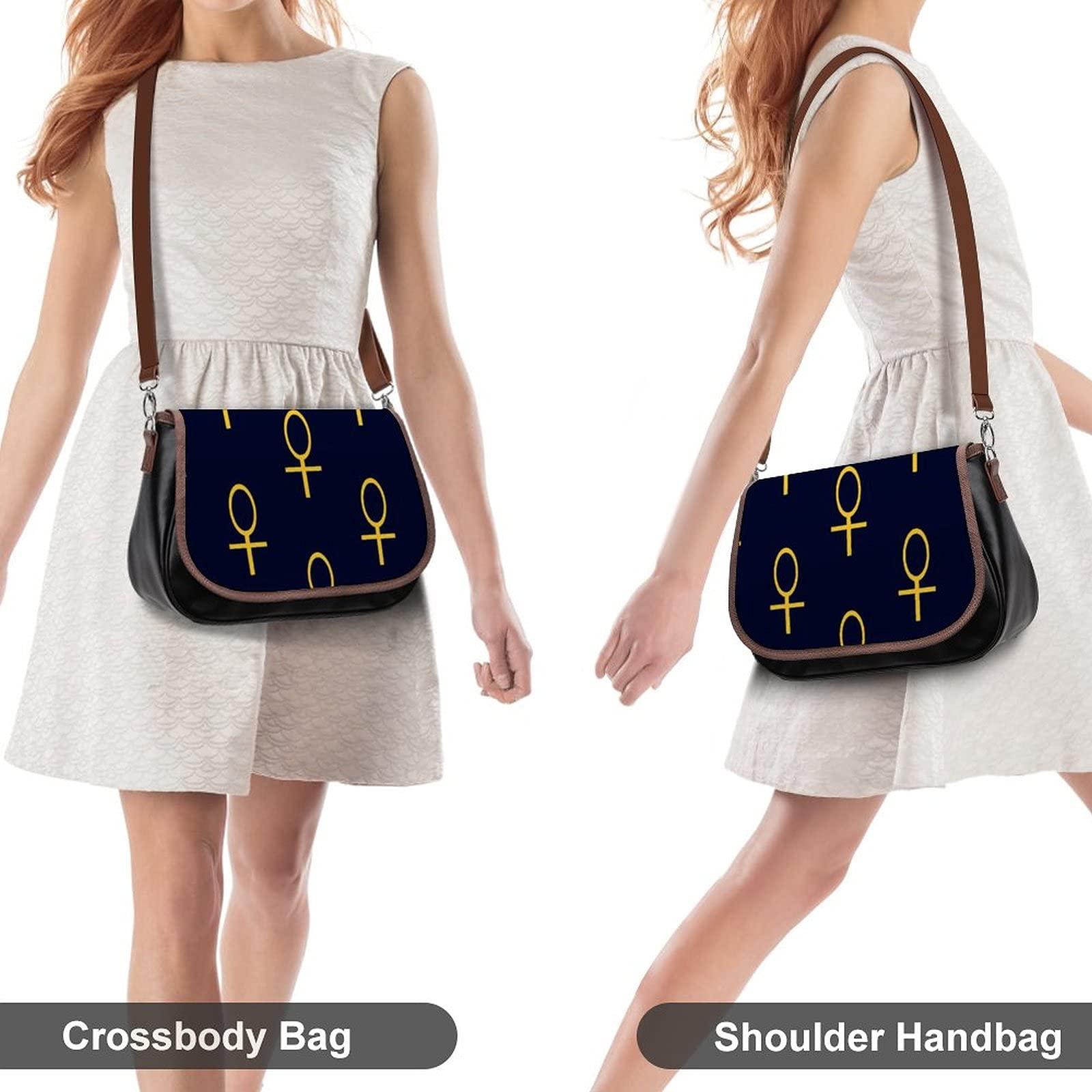 FunnyStar Ankh Pattern Women's Crossbody Bag Messenger Handbags Purse with Adjustable Shoulder Strap