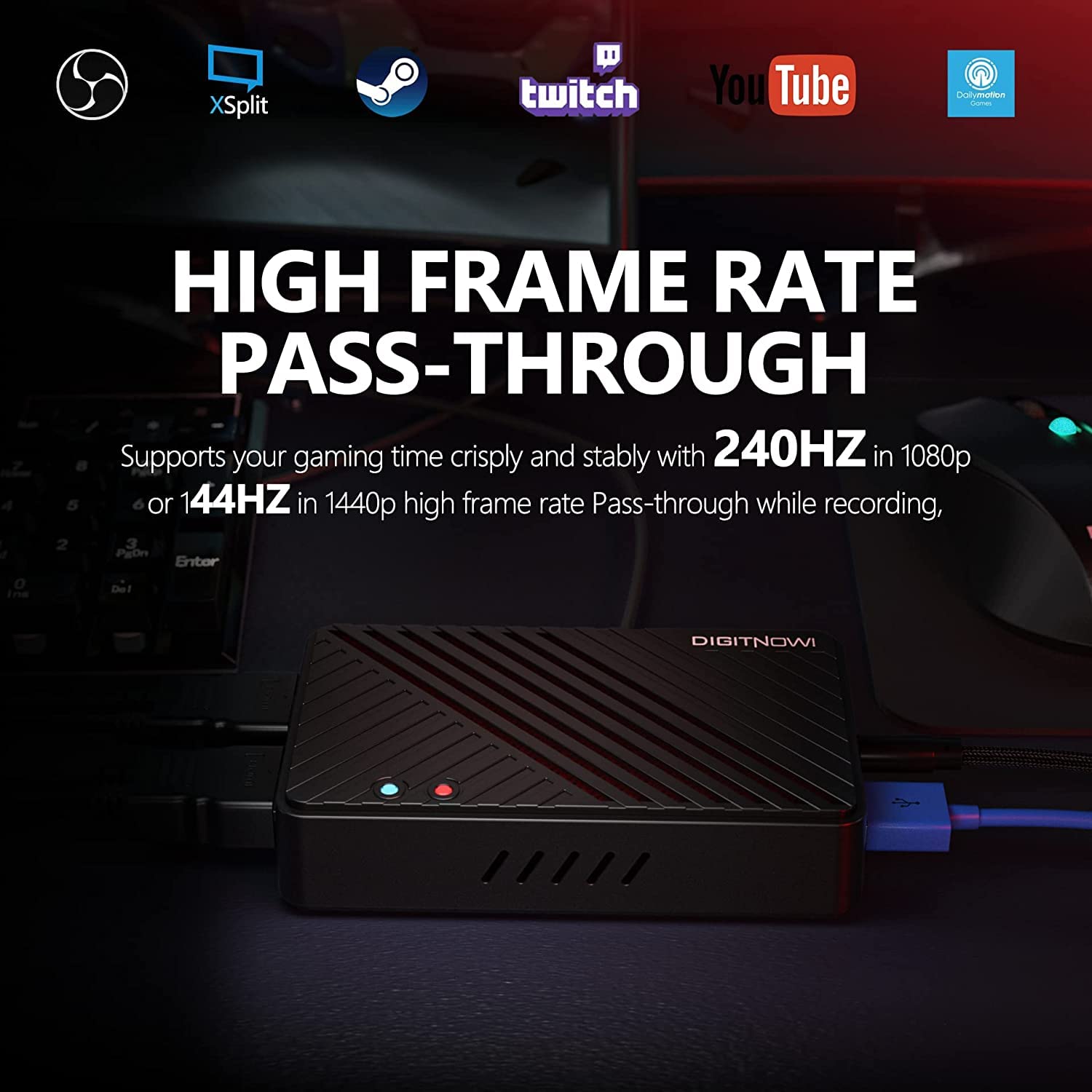 4K Video Capture Card, HDMI to USB3.0 Live Gamer Capture Card Full HD 1080P 60fps, Ultra-Low Latency for Streaming and Recording, Work with Nintendo Switch, PS5, PS4, Xbox One, PC