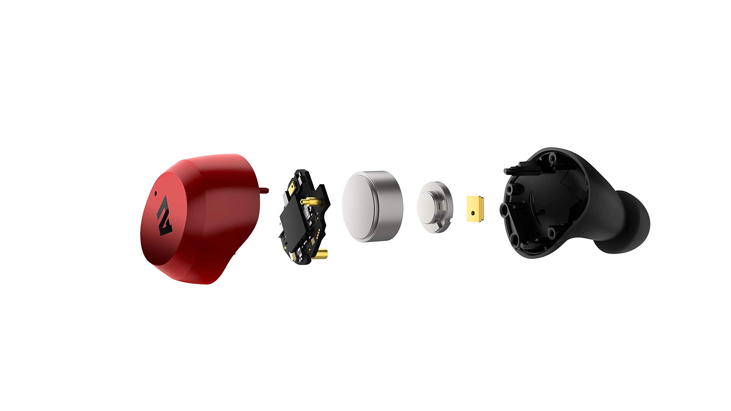 ausounds AU-Stream Hybrid Bluetooth True Wireless Hybrid Active Noise Cancelling Earbuds with Touch Controls, Wireless Charging Case, and Premium Dynamic Drivers, Red