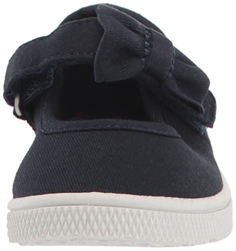The Children's Place,baby-girls,Slip on Sneakers,Uniform Bow Strap Canvas Sneakers,Navy,10 Toddler