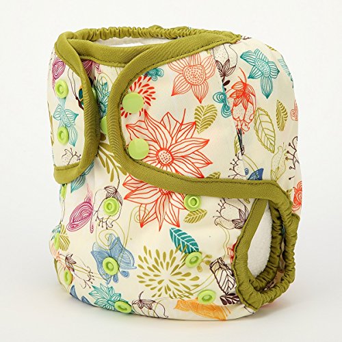 ReUseLife One Size Cloth Diaper Cover Snap with Double Gusset 3 Pack (Rose Pineapple Bloom)