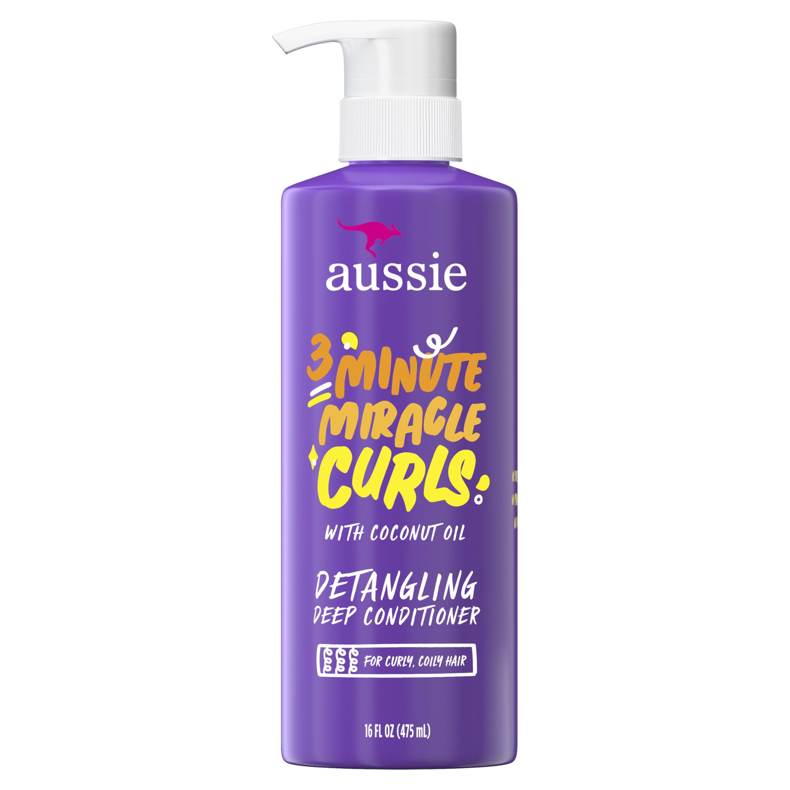 Aussie 3 Minute Miracle Curls Conditioner Pump, Citrus, 16 Fl Oz