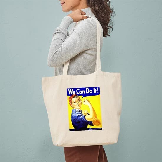 CafePress Rosie The Riveter Tote Bag Natural Canvas Tote Bag, Reusable Shopping Bag