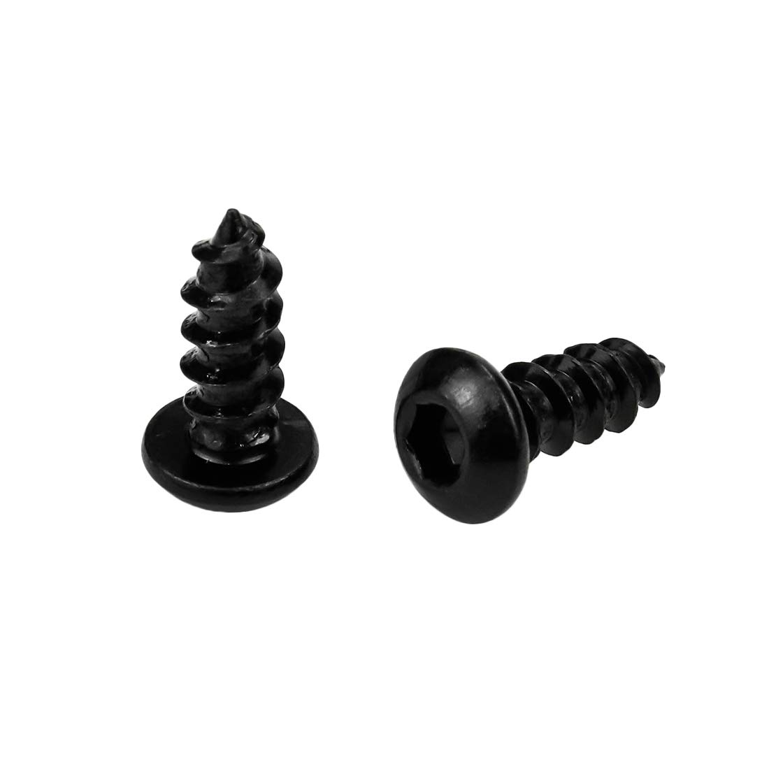 Xiaoyztan 100 Pcs M6x16 Truss Head Hex Socket Pointed Wood Screws Oxide Coated Carbon Steel Self-Drilling Screws