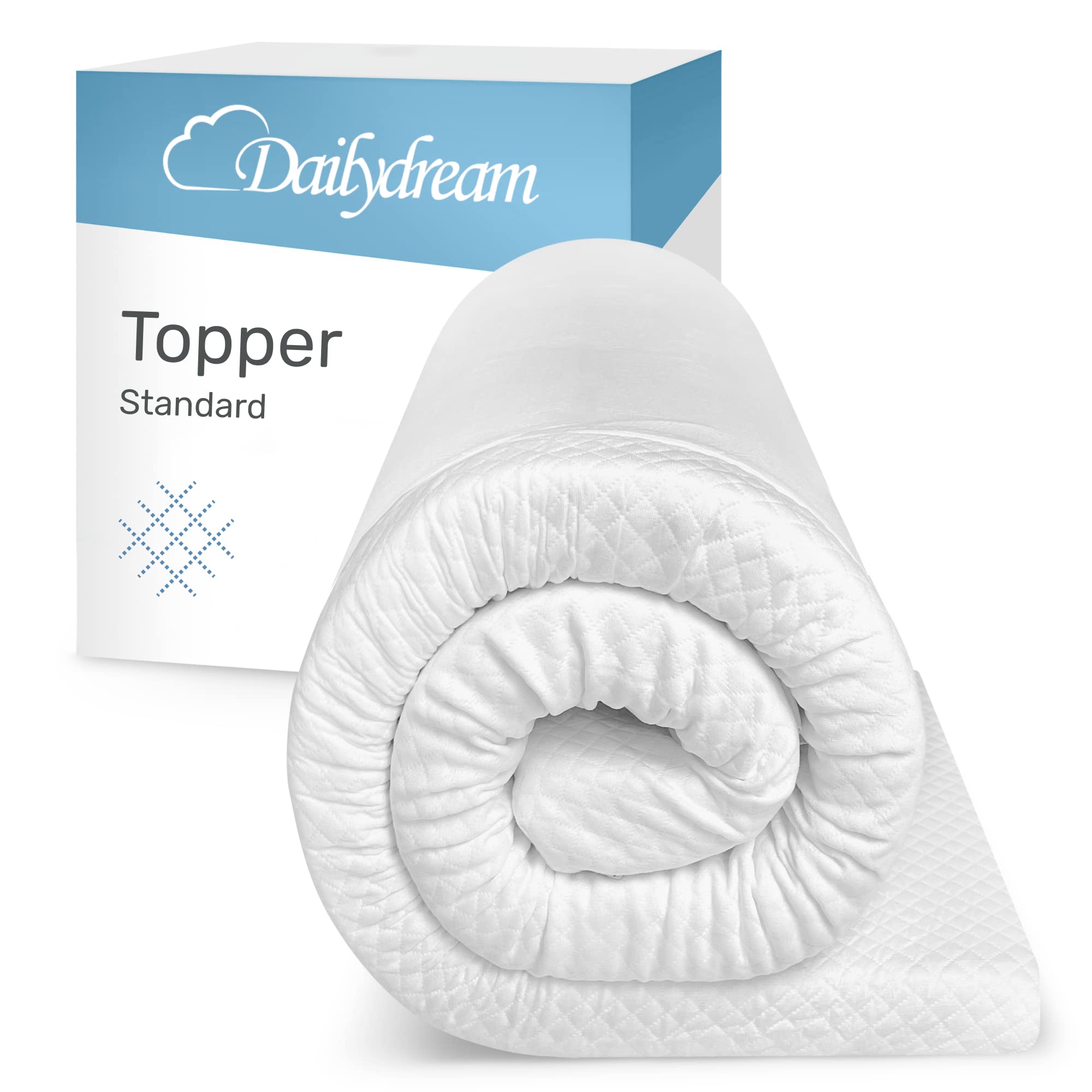 Dailydream viscoelastic Mattress Topper with Memory Foam, Edition Standard (Full, Model L - 220 up to 264 lbs)