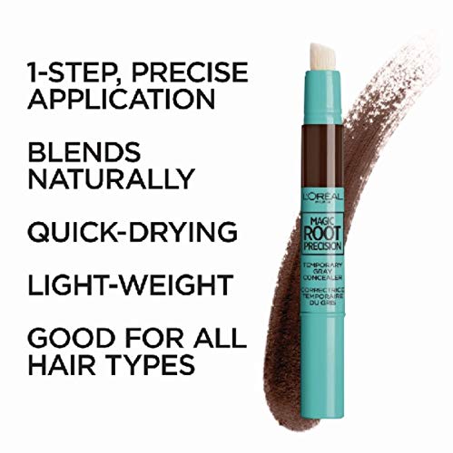 L’Oréal Paris Magic Root Precision Temporary Gray Hair Color Concealer Brush, 5 Medium Brown, 0.05 fl; oz.