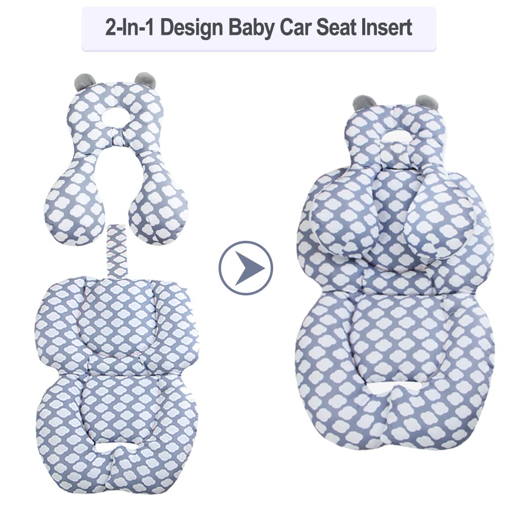 vocheer Head and Body Support Pillow with Neck Support for Baby Car Seat and Strollers, Cloud