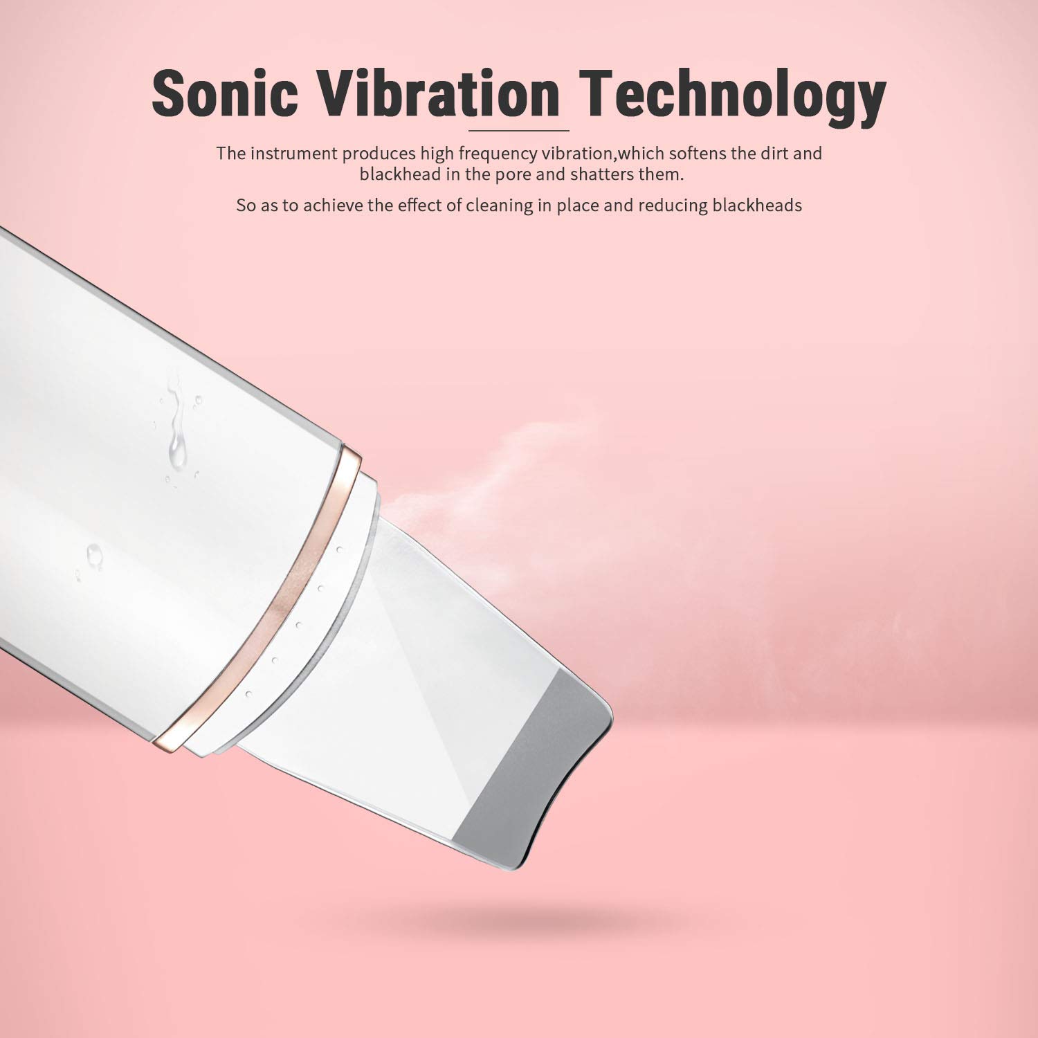 Skin Scrubber, Skin Spatula, Pores Cleanser Exfoliator Blackhead Remover Comedones Extractor for Facial Deep Cleansing with 4 Modes Include 4 Pcs Acne Reml Tool