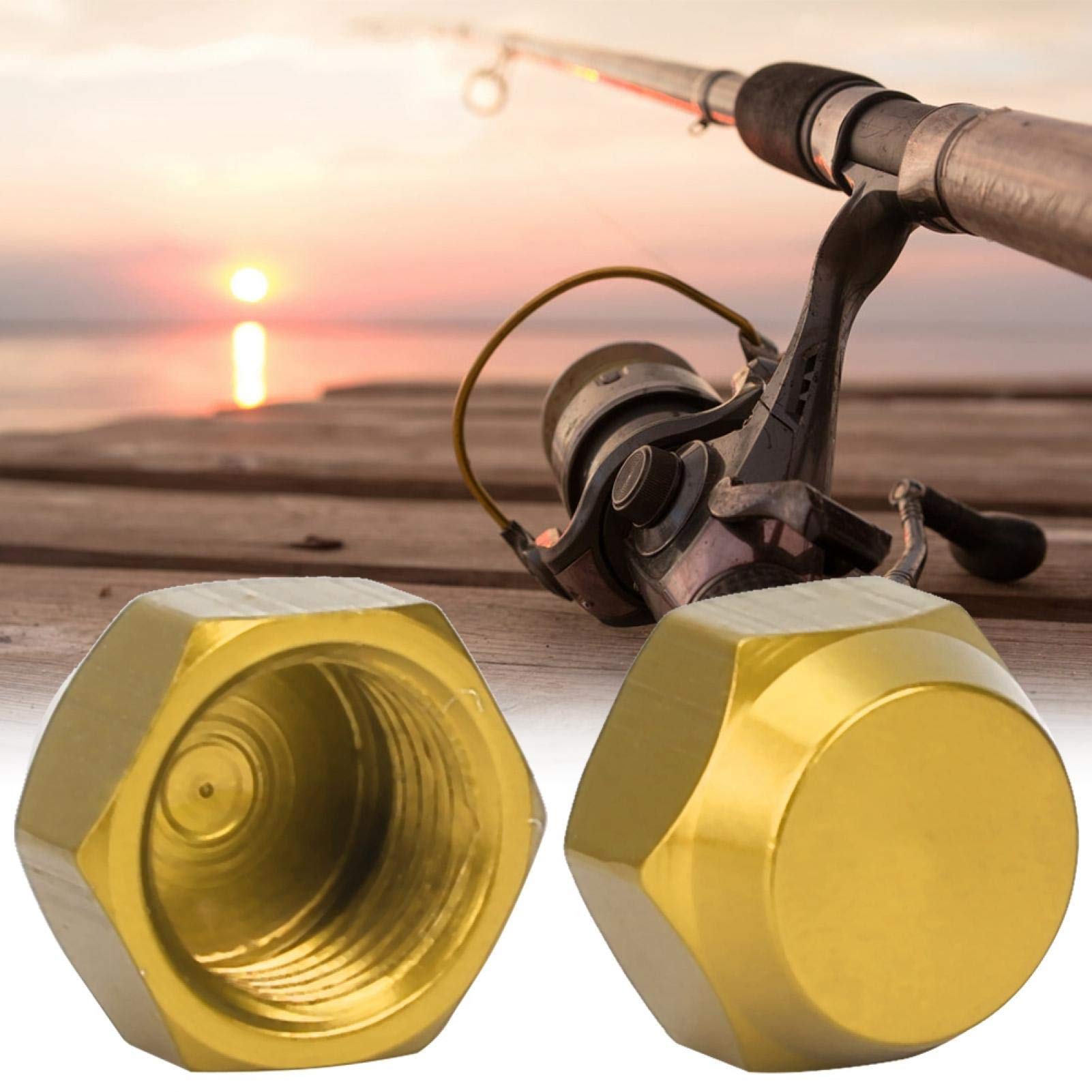 2 Pcs Screw Nut,for Fishing Reel Handle Accessory(Golden, Right Hand)