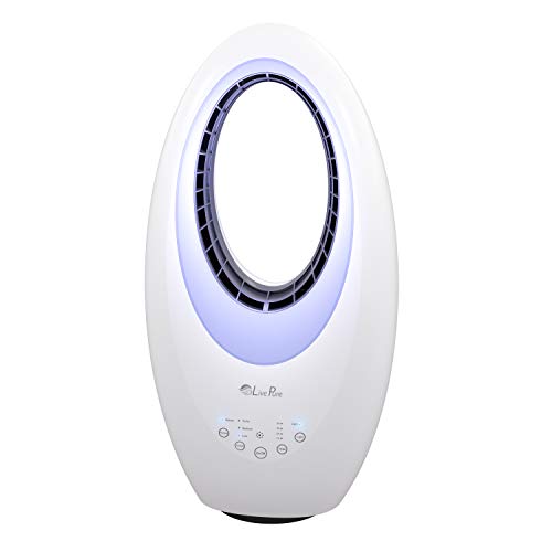 LivePure Bladeless Auto-Duster, Oscillating Fan w/Filter, Air Circulator, 11.5 x 22.44 x 6.73 in, White