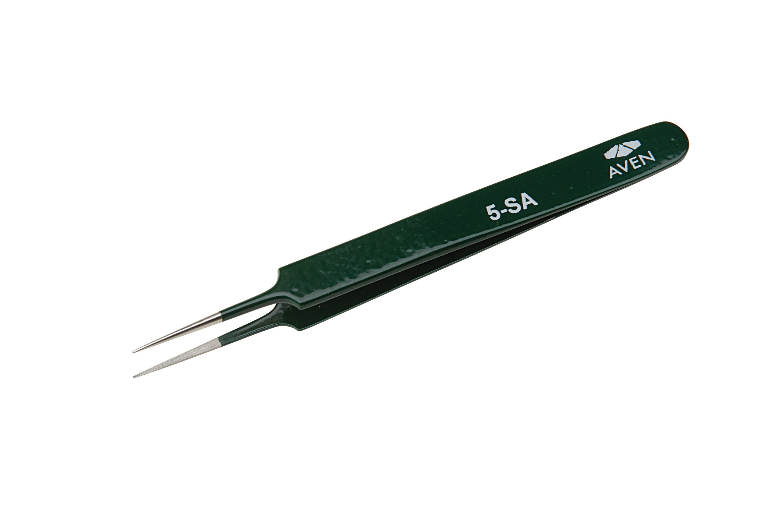 Aven 18062EZ E-Z Pik Style 5 Precision Tweezer, Stainless Steel, 4-1/4" Length