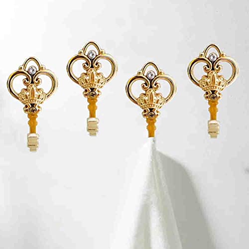Cucumis Crown Curtain Wall Hook Household Clothes Hanging Hook Window Drapery Medallion Holdbacks, Curtain Tiebacks, Wall Hook, Tassel Holder 1 Double (Gold)