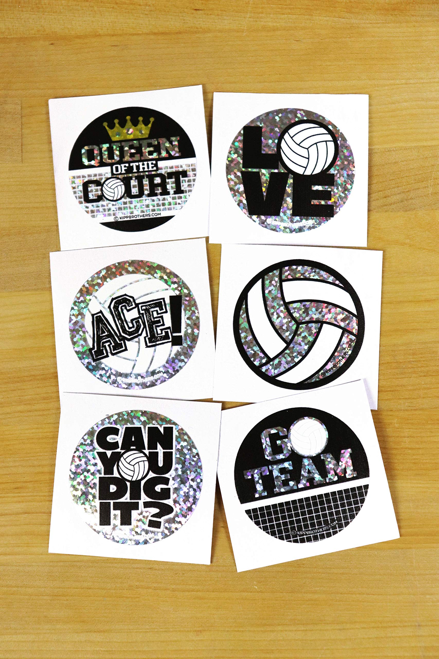Assorted Volleyball Sports Sparkle Sticker Sheet Pack - 102 Stickers