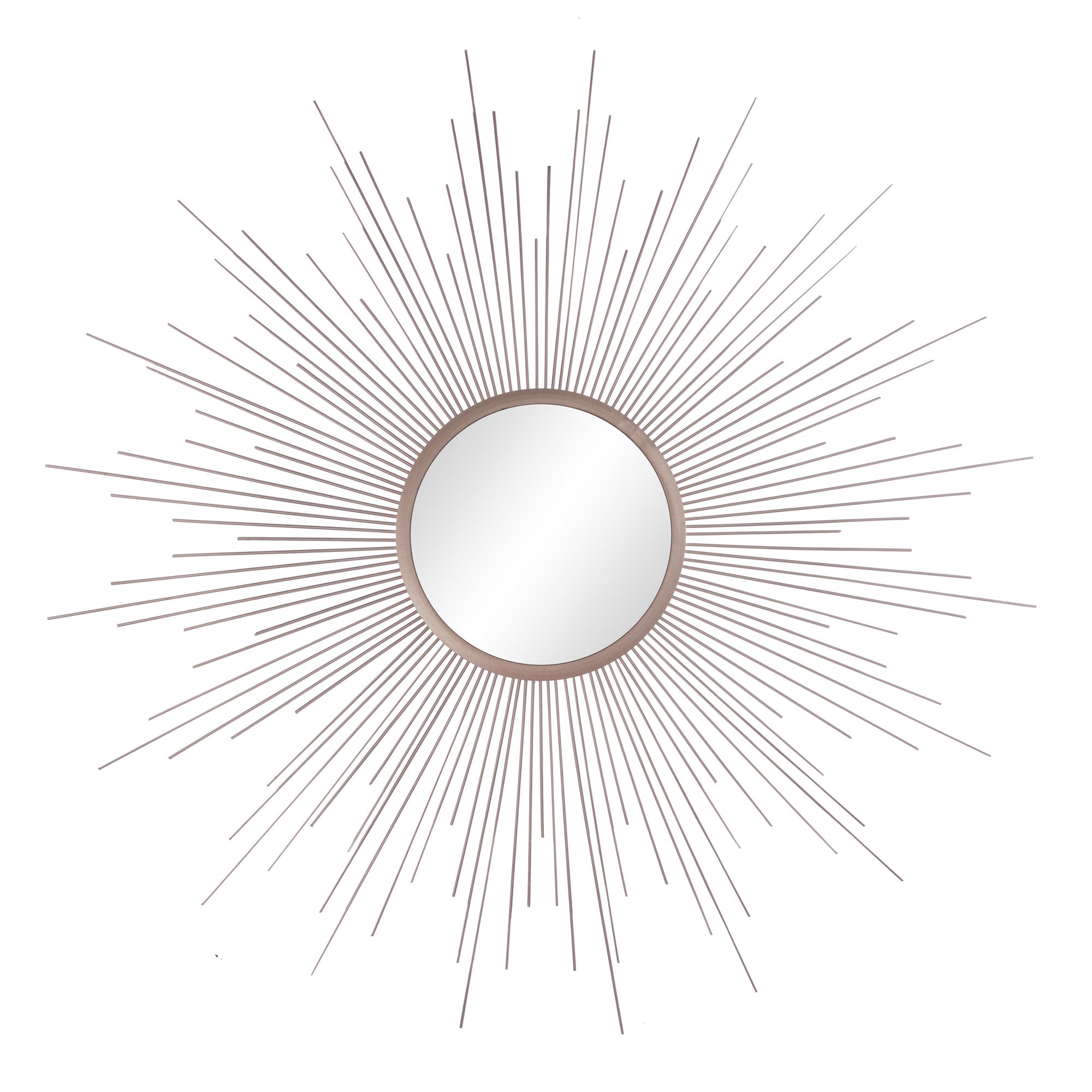 Patton Wall Decor Champagne Rays Sunburst Metal Framed Mirror, 36", Gold