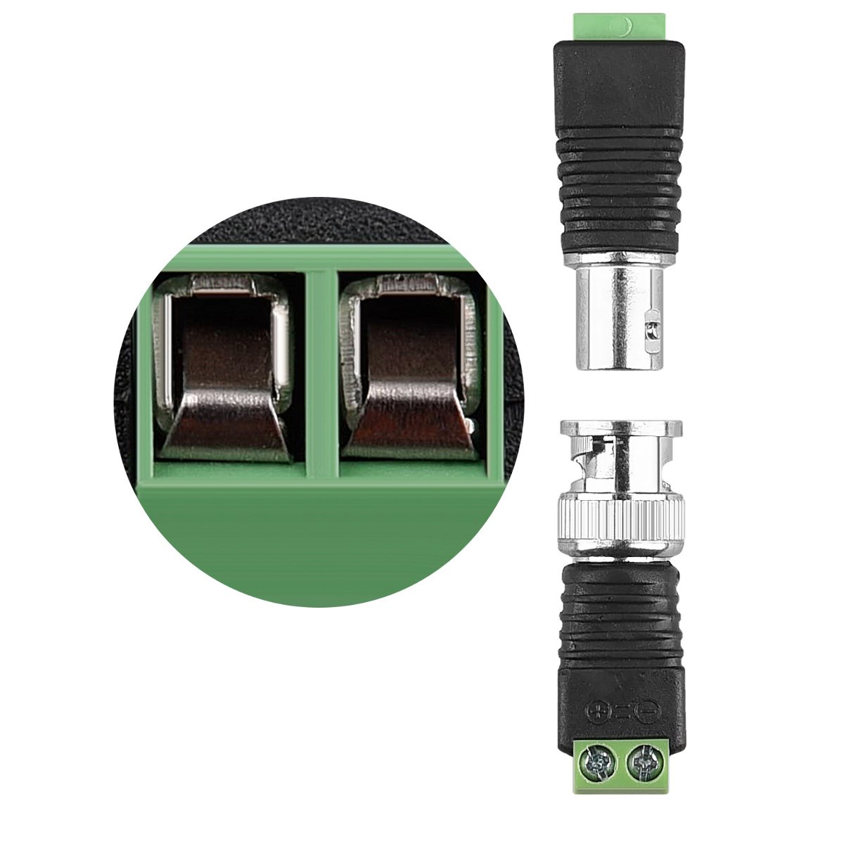 kwmobile 10 Pieces BNC Connector Adapter Set - 5X Male 5X Female with Solderless Screw Terminal Coax Cat5 Cat6 to Video Balun Surveillance Camera