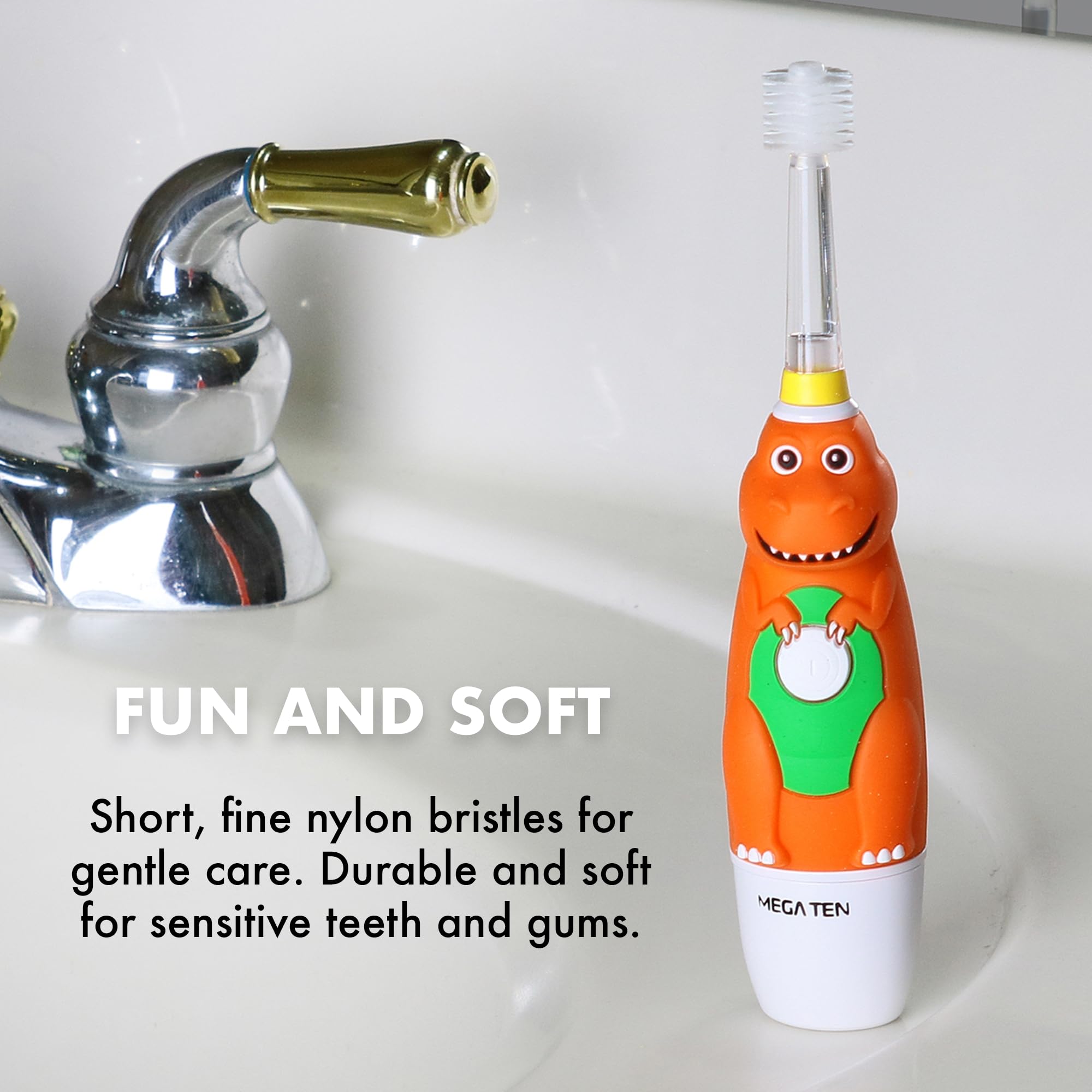Brilliant Oral Care Kids Sonic Toothbrush Ultra Soft Replacement Heads, for Children Ages 3+, Yellow, 2 Pack