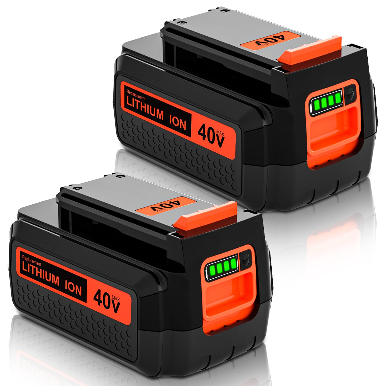 2Packs 40 Volt 3.0Ah LBX2040 Replacement Battery Compatible with Black and Decker 40V Battery Lithium LBXR36 LBXR2036 LST540 LCS1240 LBX1540 40V String Trimmer Hedge Sweeper Mower Tools (Red)