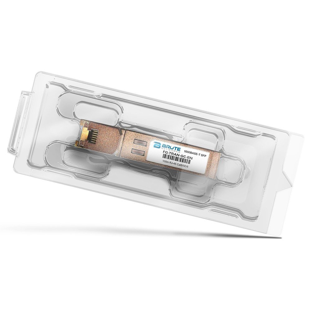 Brute Networks FG-TRAN-GC-BN - 1000BASE-T 100m RJ45 SFP Transceiver (Compatible with OEM PN# FG-TRAN-GC)