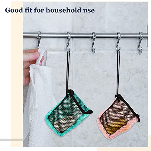4 Pcs Bar Soap Pouch Soap Savers Exfoliating Net Soap Coarse Mesh Soap Bag Loofah Body Scrubber Hanging Rope Bags Exfoliator for Bath Shower for a Deeper Scrub and Lather