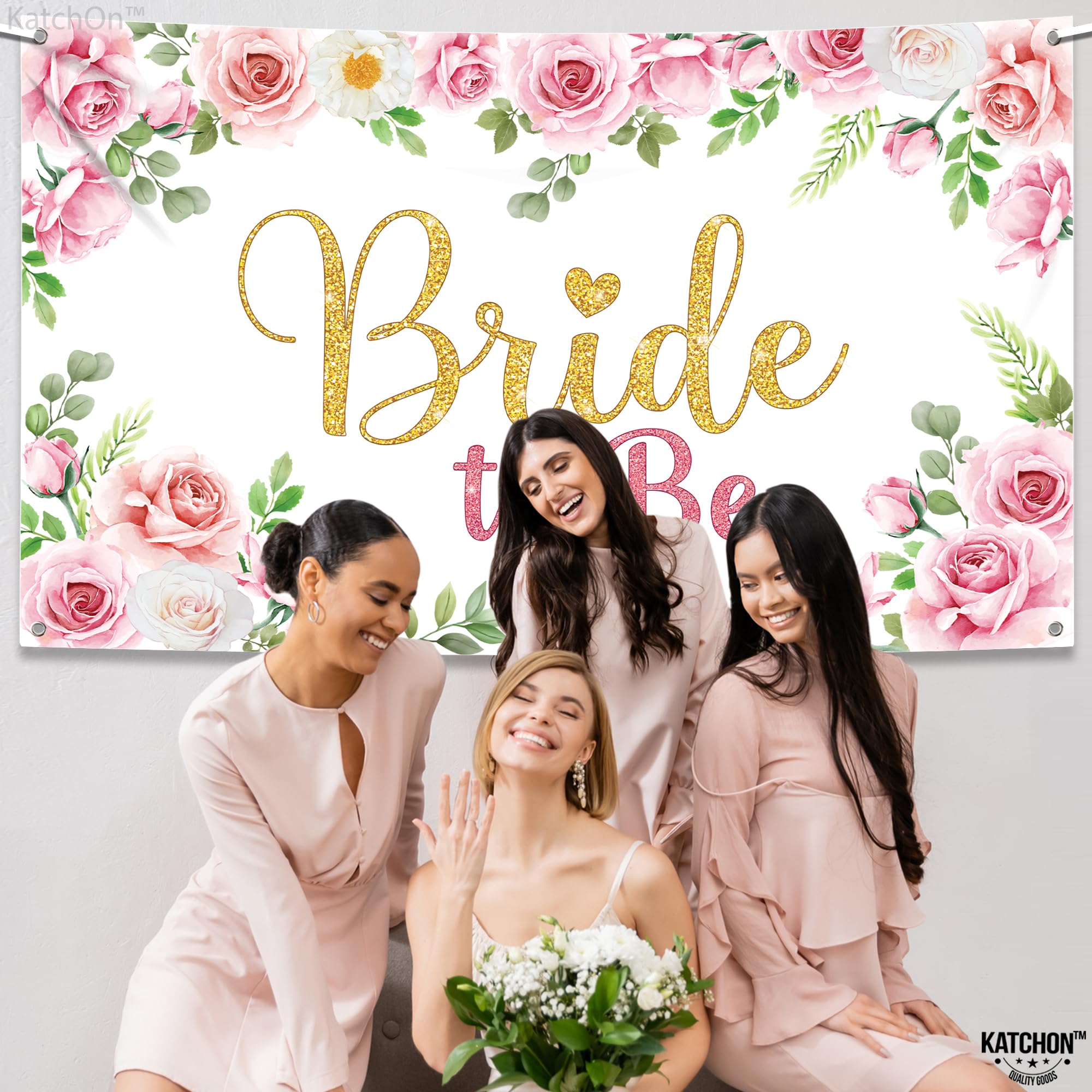KatchOn, Pink Bride to Be Banner - Large, 72x44 Inch | Bridal Shower Backdrop for Bride to Be Decorations | Bride To Be Backdrop | Bridal Shower Decorations | Bridal Shower Banner | Bachelorette Party