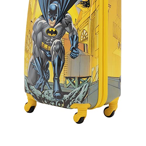 FUL DC Comics Batman 21 Inch Kids Rolling Luggage, Hardshell Carry On Suitcase with Wheels, Yellow