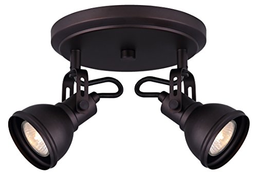 CANARM ICW622A02ORB10 LTD Polo 2 Light Ceiling/Wall, Oil Rubbed Bronze with Adjustable Heads