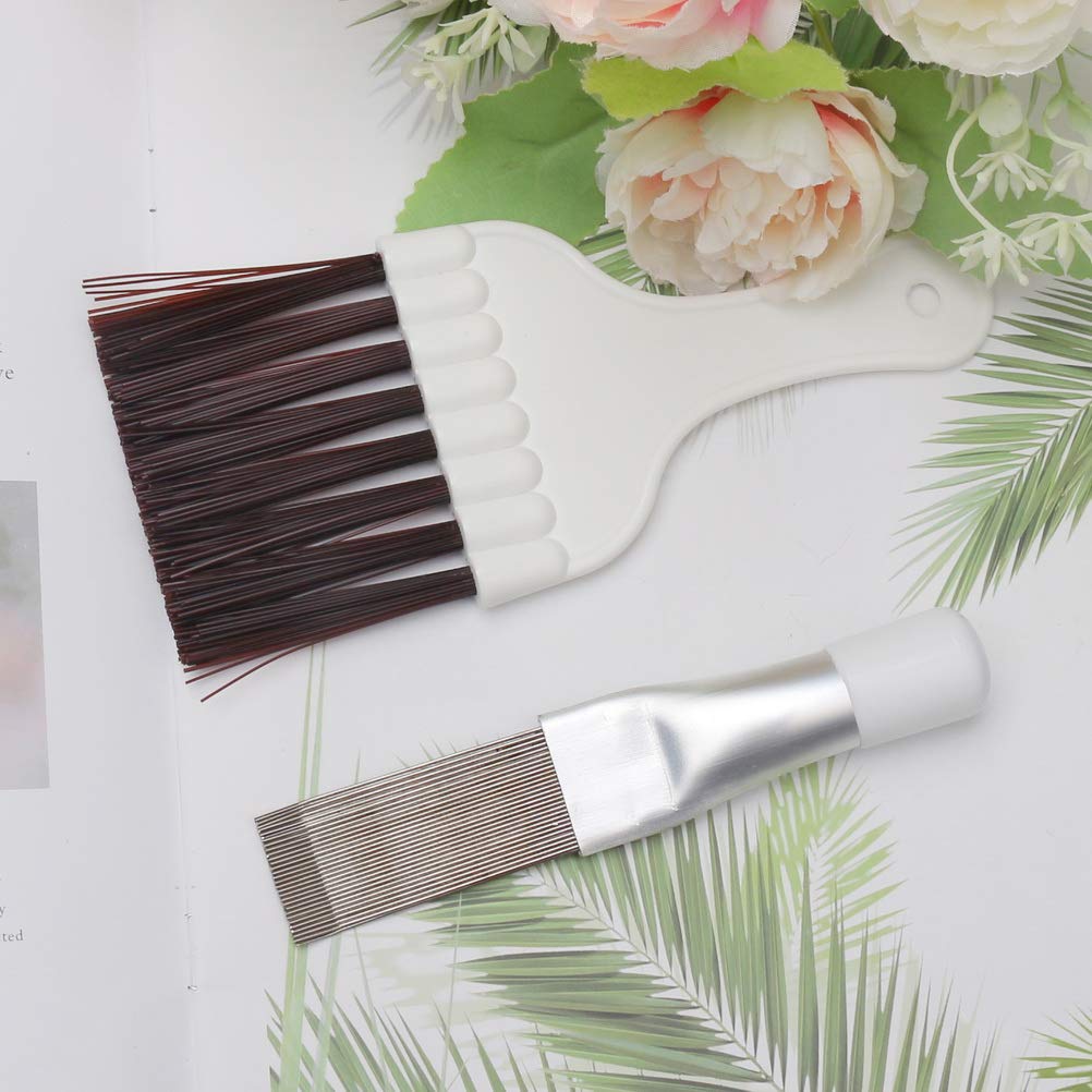 4 Pcs Air Conditioner Condenser Fin Cleaning Brush, Coil Condenser Brush AC Fin Comb Stainless Steel Air Refrigerator Fin Cleaner Whisk Brush, Evaporator Radiator Repair Tool