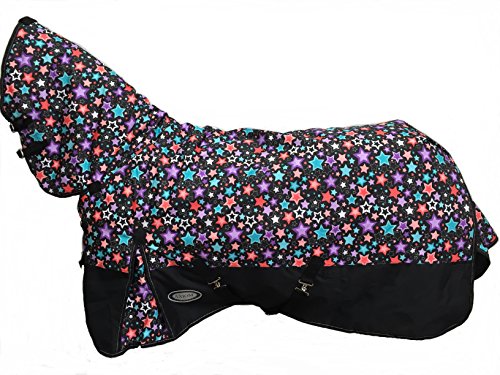 Axiom 1800D Ballistic Nylon Star Black Super Tough Heavy Weight 300G Combo Horse Blanket - 81"