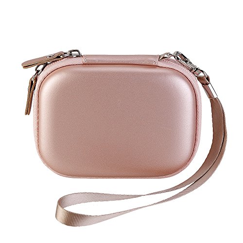 Canboc Hard Travel Case for Apple Airpods Charging Case, Protective in-Ear Bluetooth Headsets Headphone Case, Mesh Pocket fit Airpods Case, Wall Charger and Cable, Rose Gold
