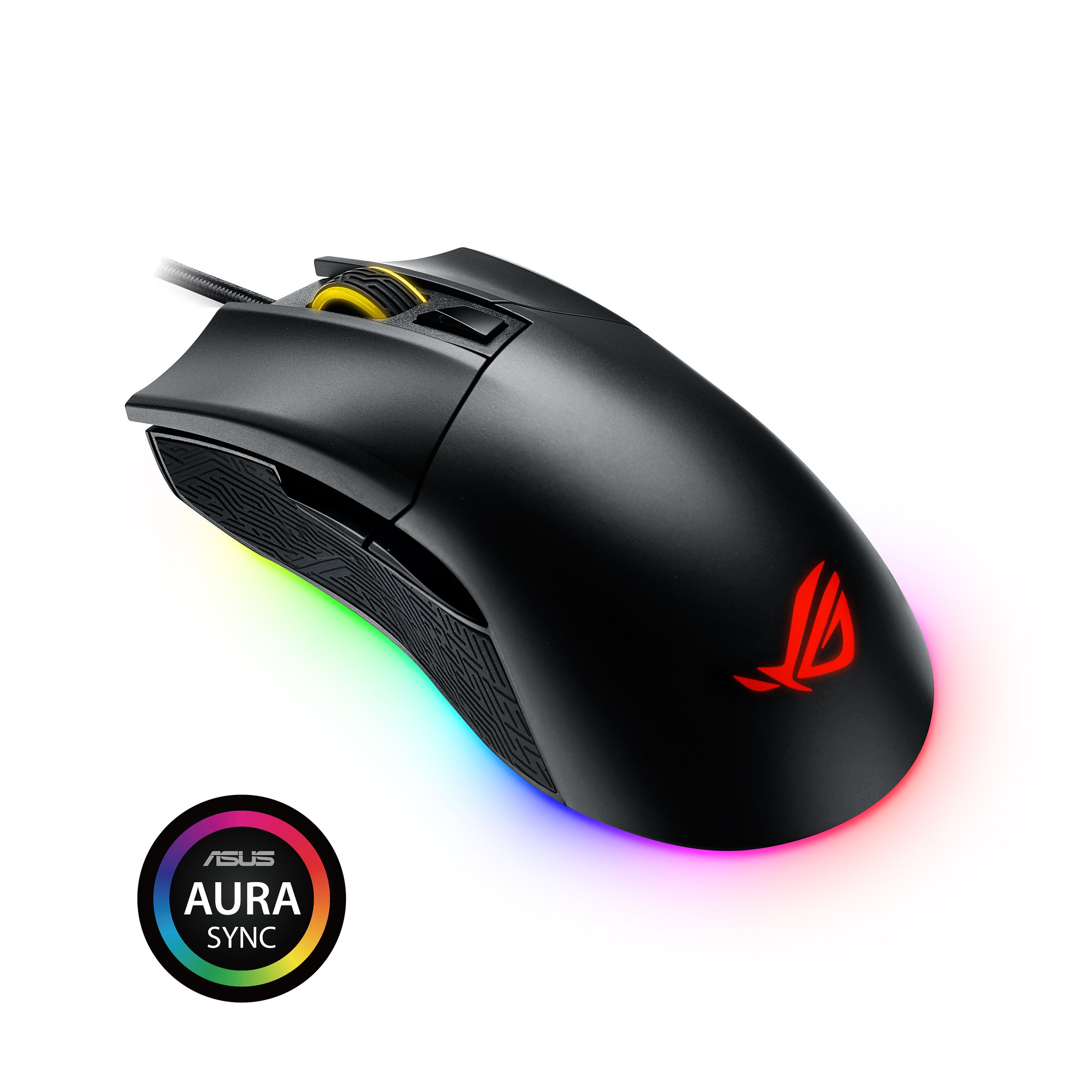 ASUS ROG Gladius II Origin Wired USB Optical Ergonomic FPS Gaming Mouse featuring Aura Sync RGB, 12000 DPI Optical, 50G Acceleration, 250 IPS sensors and swappable Omron switches,Black
