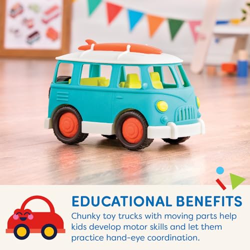 Battat- Wonder Wheels - Blue Toy Camper Van β Toy Rv For Kids, Toddlers β Realistic Details- Recyclable Materials- Camper Van- 1 Year +