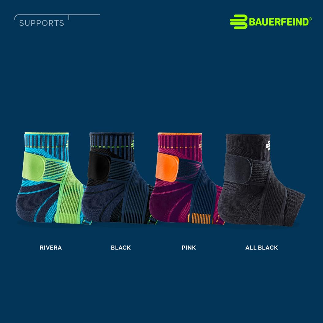 Bauerfeind Sports Ankle Support - Breathable Compression (Black, Small/Left)