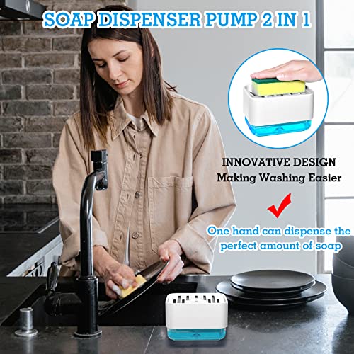 Adadmei Soap Pump Dispenser, Upgraded Cleaning Artifact, Countertop Dish Soap Dispenser for Kitchen, Sink Dish Washing Soap Dispenser